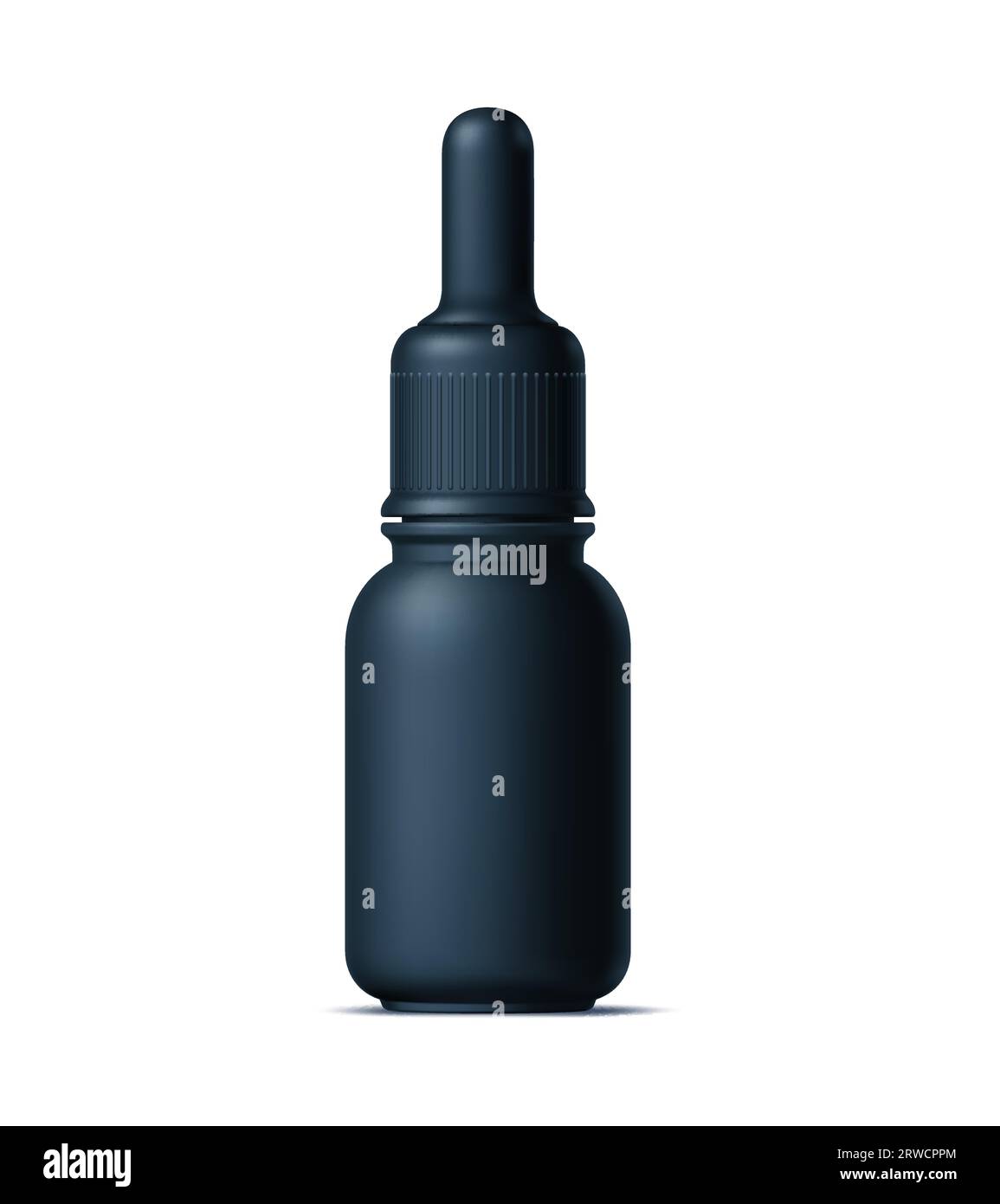 Realistic black cosmetics bottle, tube and plastic container. Isolated ...