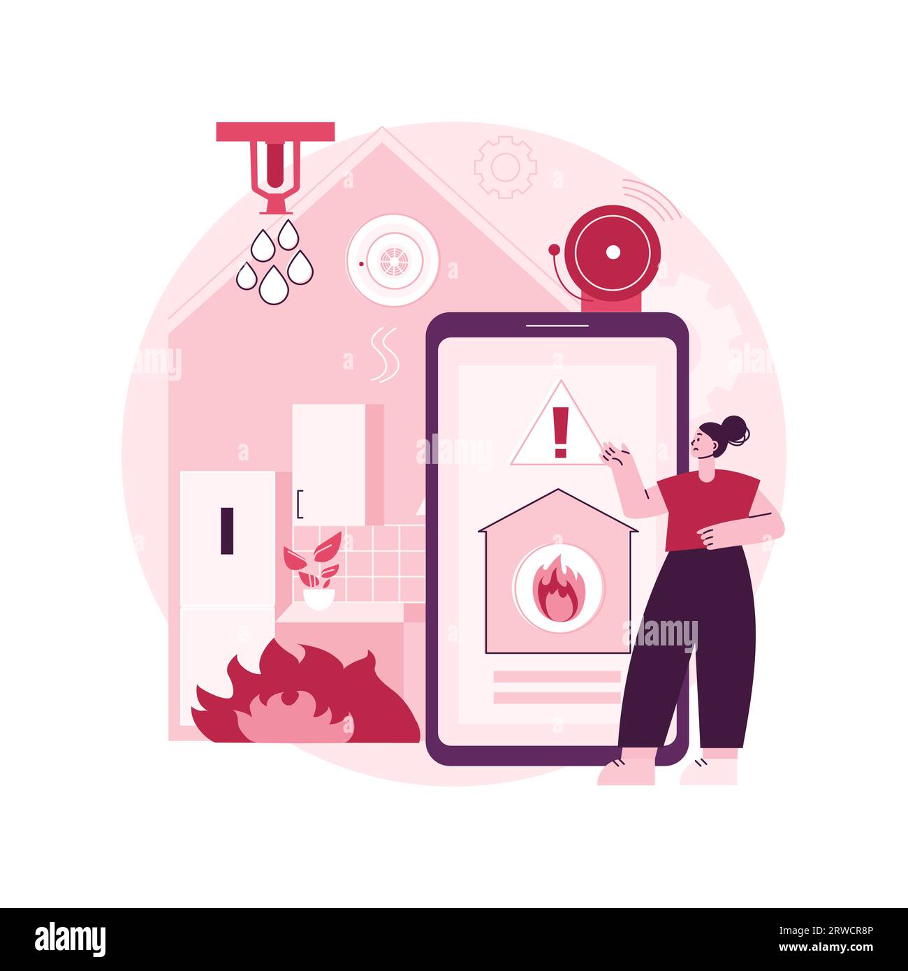 Fire protection abstract concept vector illustration. Fire alarm system ...