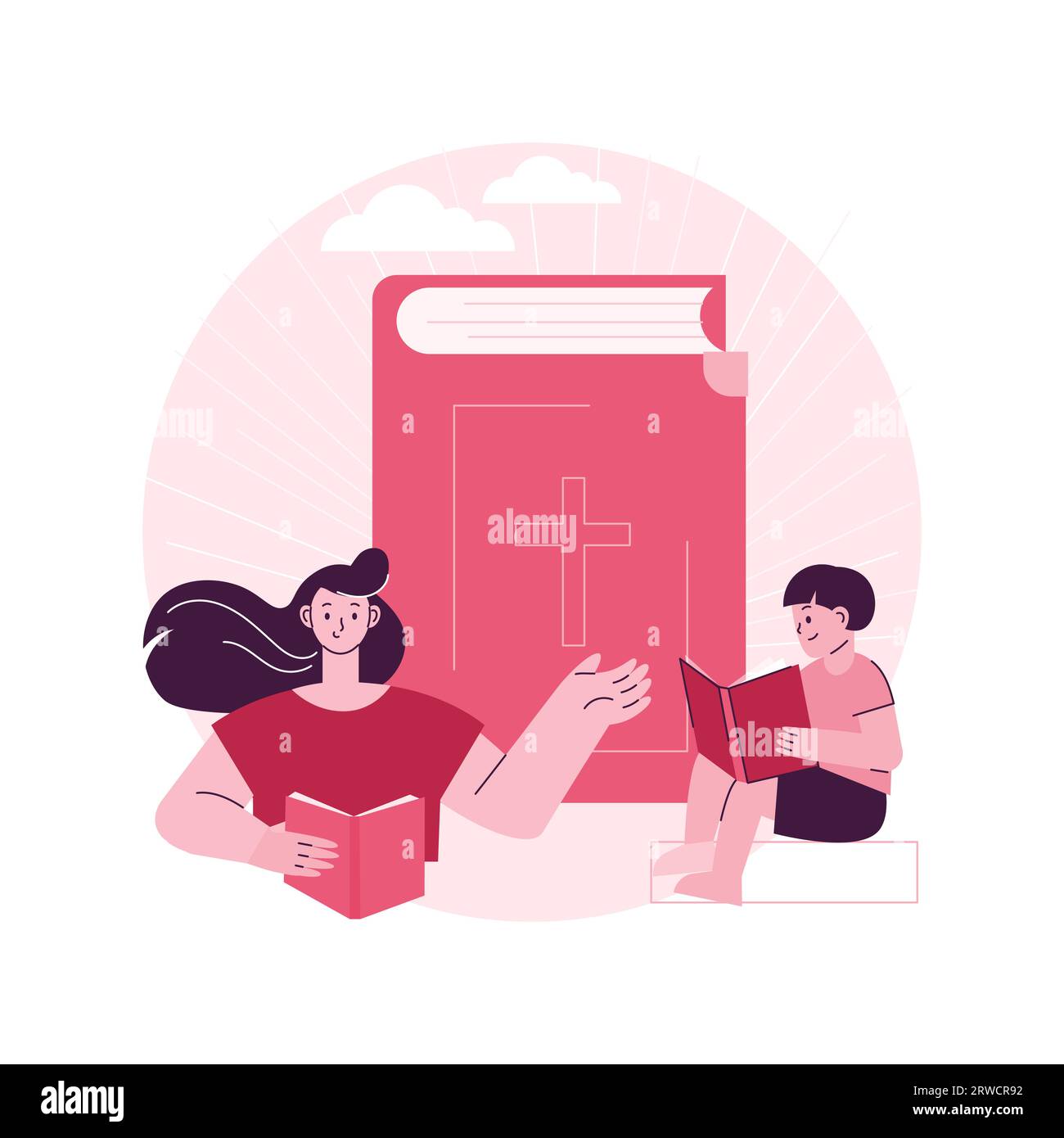 Holy bible abstract concept vector illustration. Bible translation ...