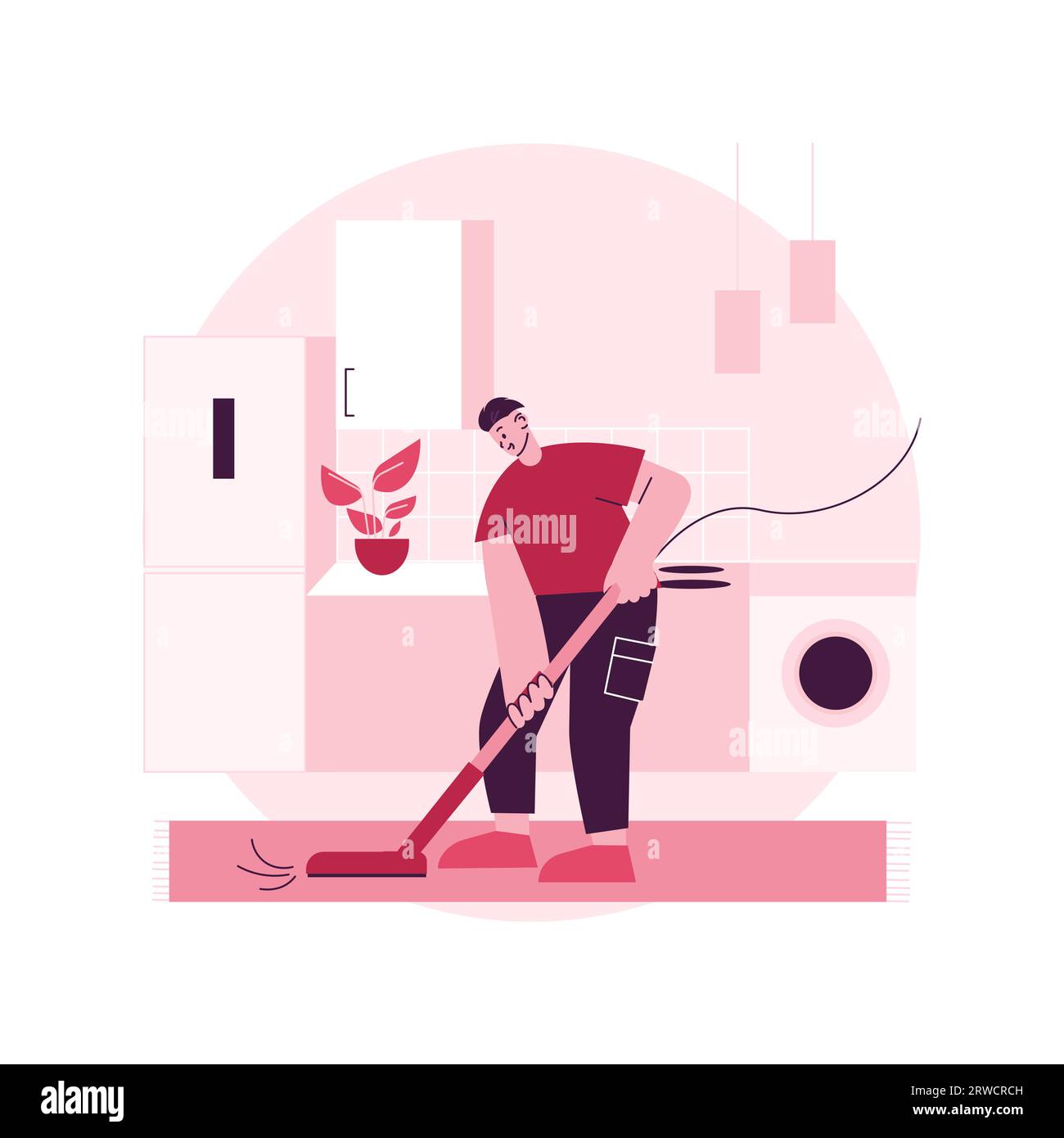 Dads and housework abstract concept vector illustration. Dad doing ...