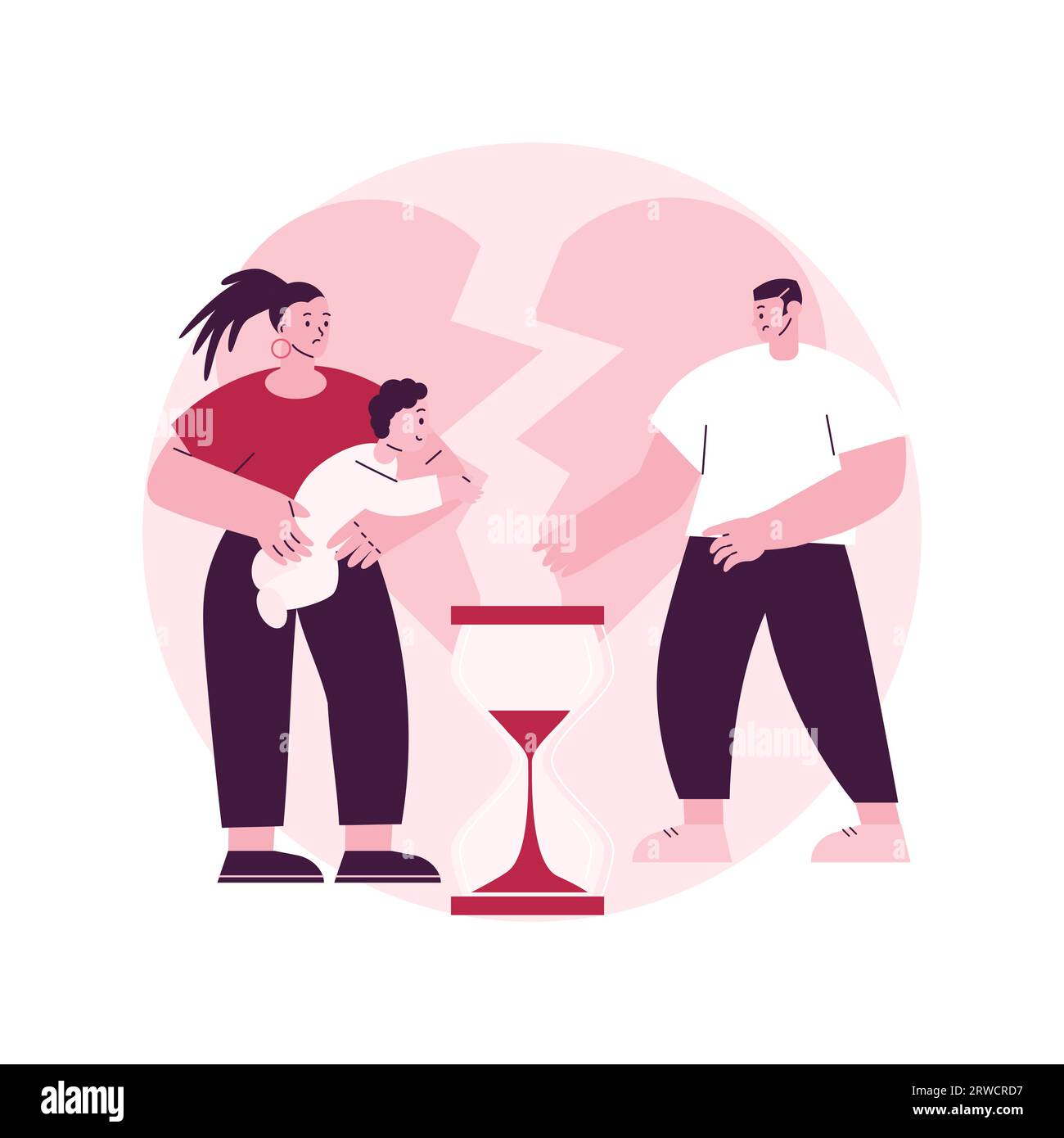 Challenges for divorced dads abstract concept vector illustration. Non ...