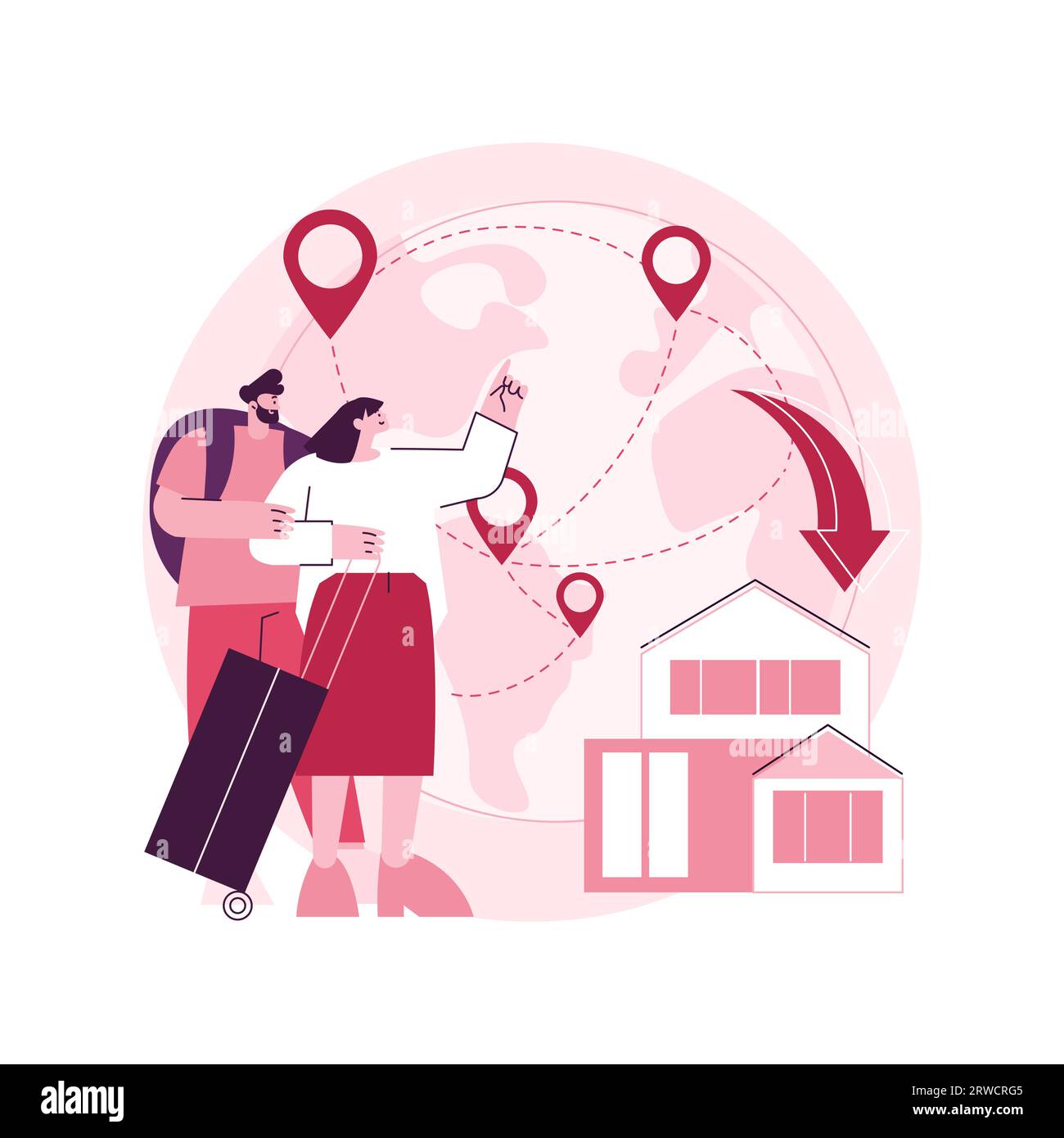 Return migration abstract concept vector illustration. Return of ...