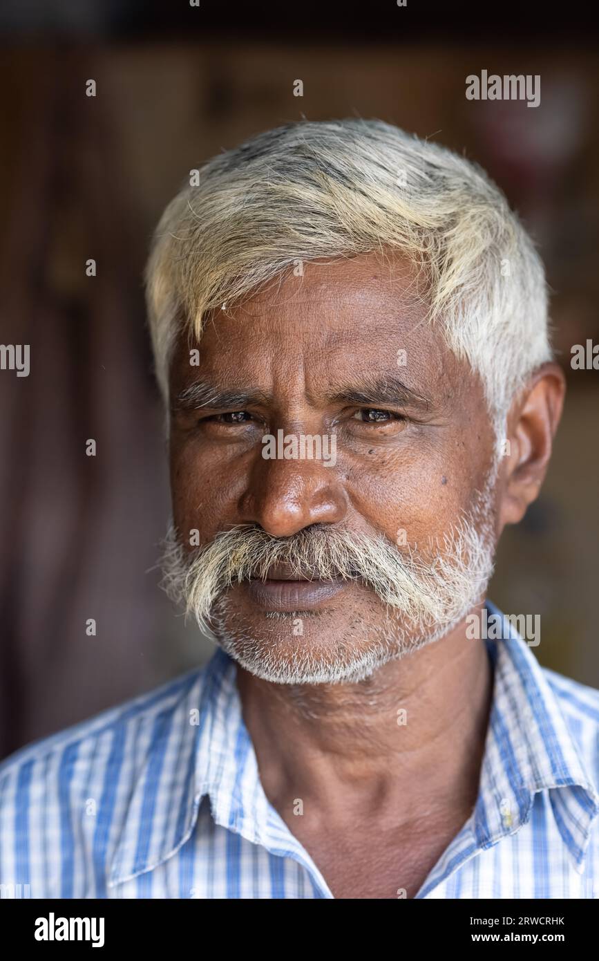 India, Delhi, January 7, 2023. Portrait of a mature Indian man, 45 ...