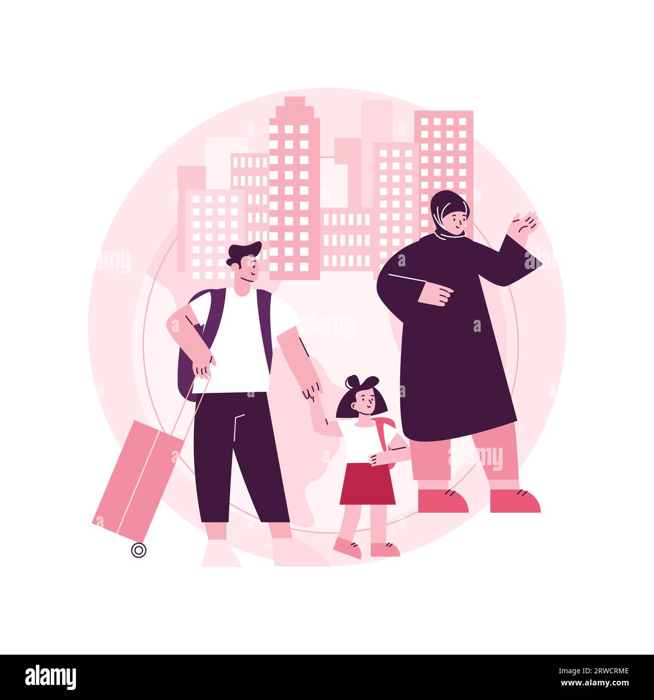 Family migration abstract concept vector illustration. Migration of ...