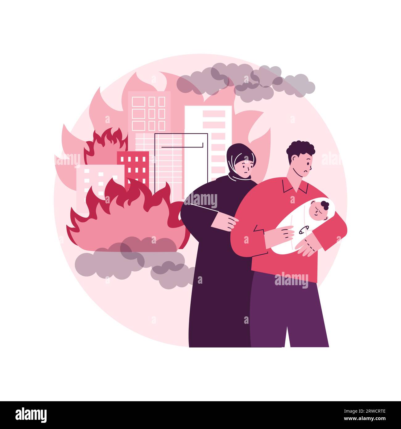 Forced migration abstract concept vector illustration. Movement of ...