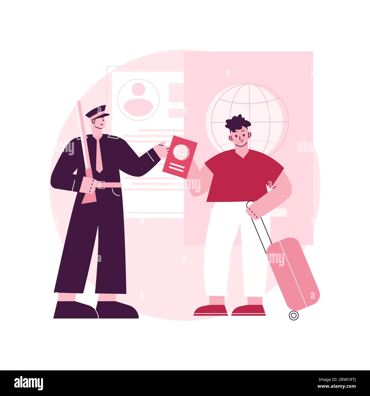 Migration control abstract concept vector illustration. Border control ...