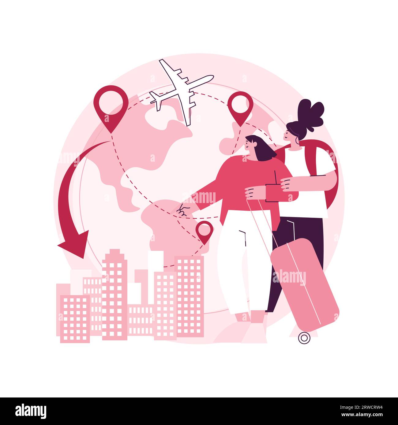 Immigration abstract concept vector illustration. International ...