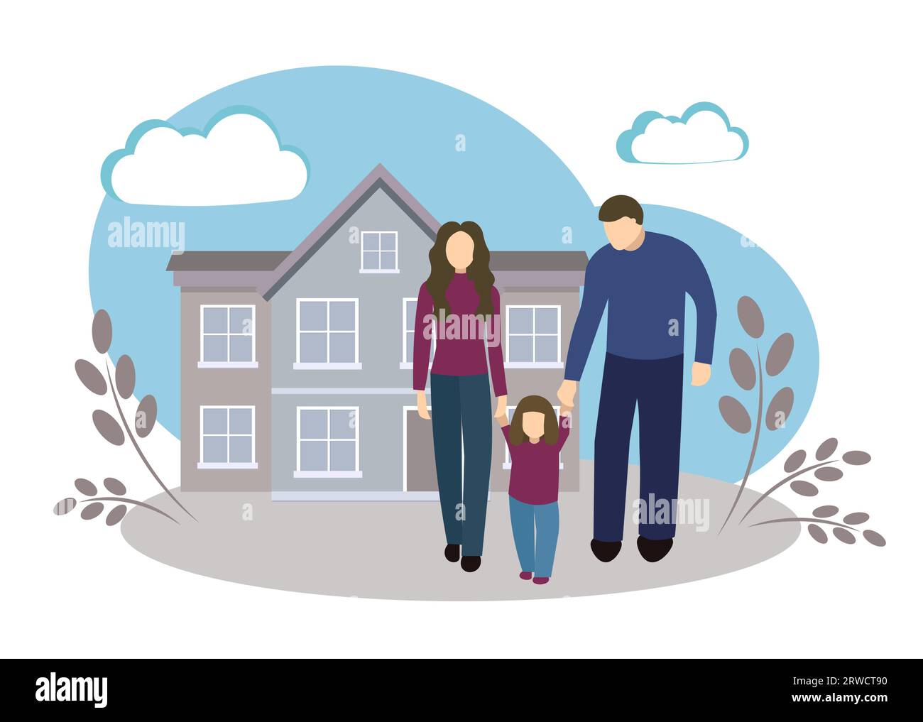 Family is standing near Cut Out Stock Images & Pictures - Alamy