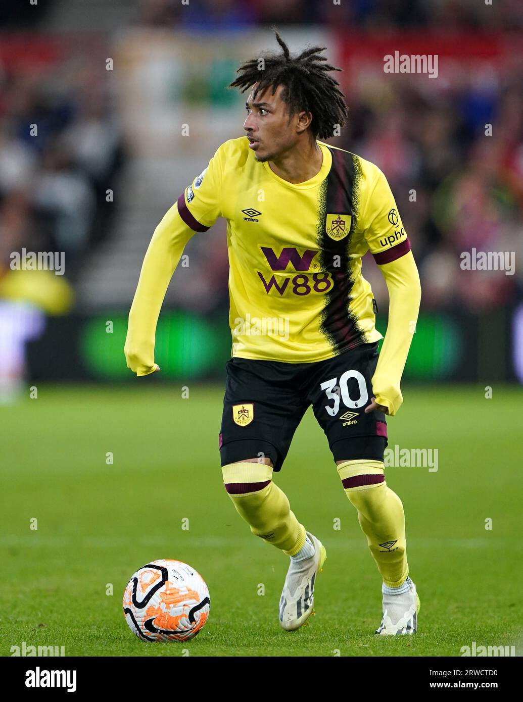 Burnley's Luca Koleosho during the Premier League match at City Ground ...