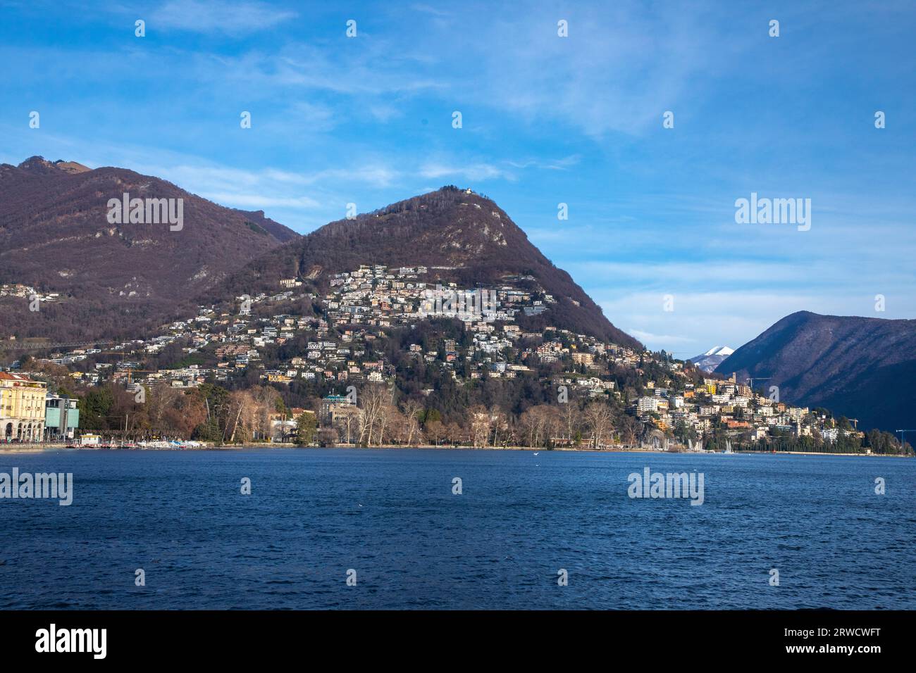Lugano Switzerland, 21 January 2023: View of the city of Lugano, Ticino ...