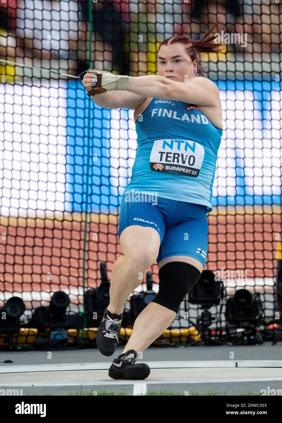 Krista Tervo of Finland competing in the women hammer group B on day ...