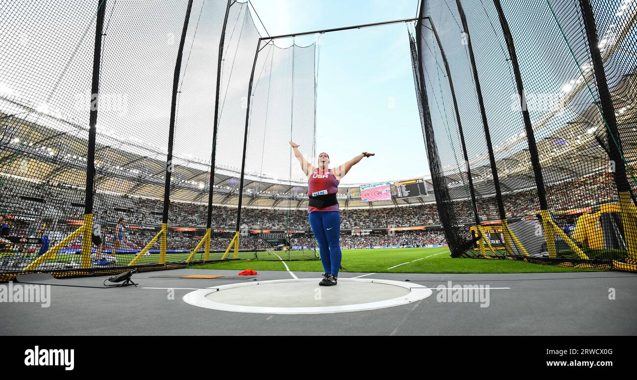 DeAnna Price of the USA competing in the women hammer group B on day ...
