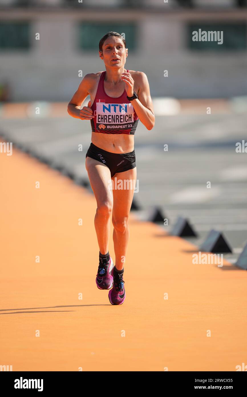 Karen Ehrenreich participating in the marathon at the World Athletics ...