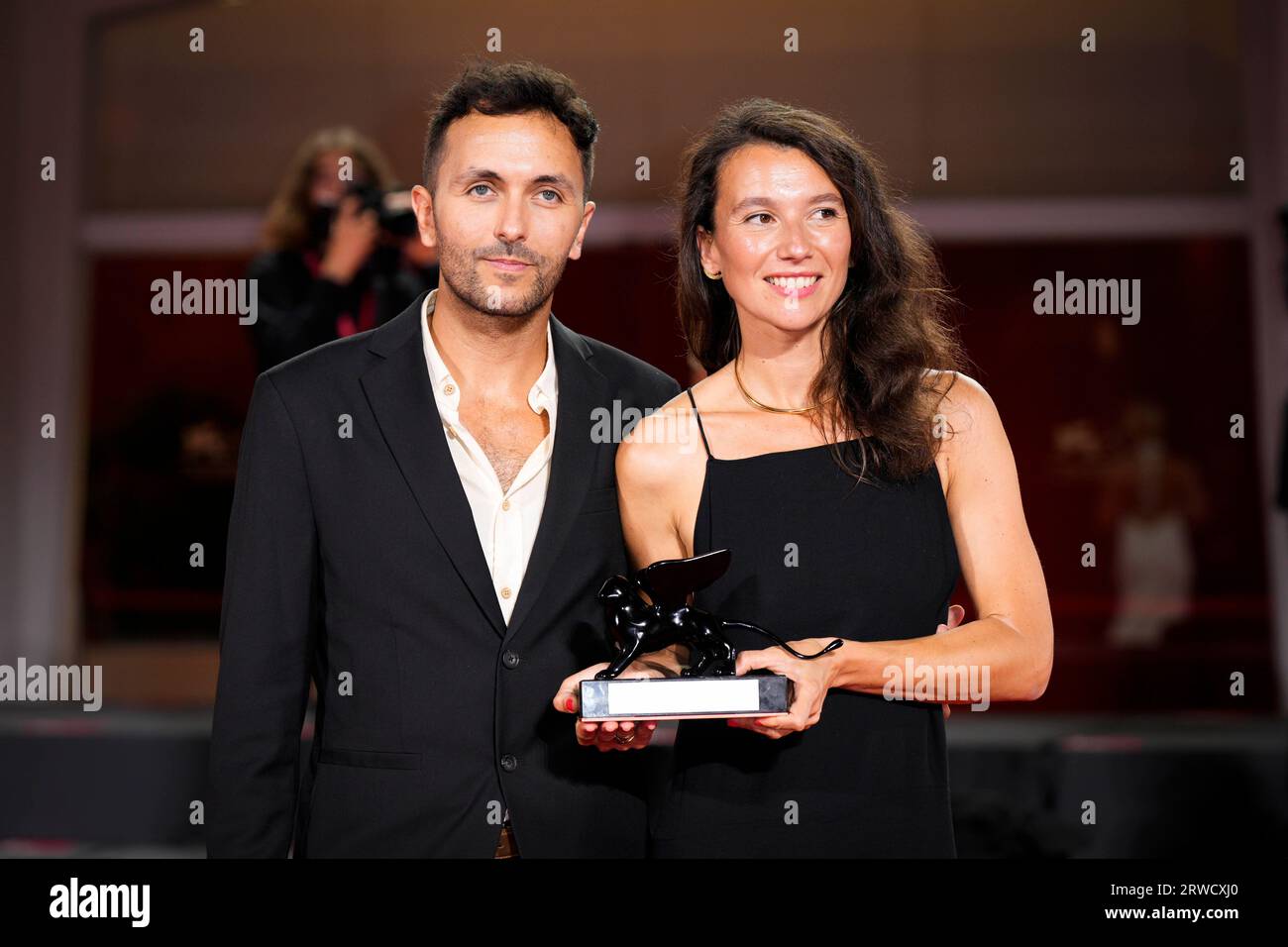 Venice, Italy. 18th Sep, 2023. Ilan Cohen and Marion Burger pose with the Immersive Achievement ...