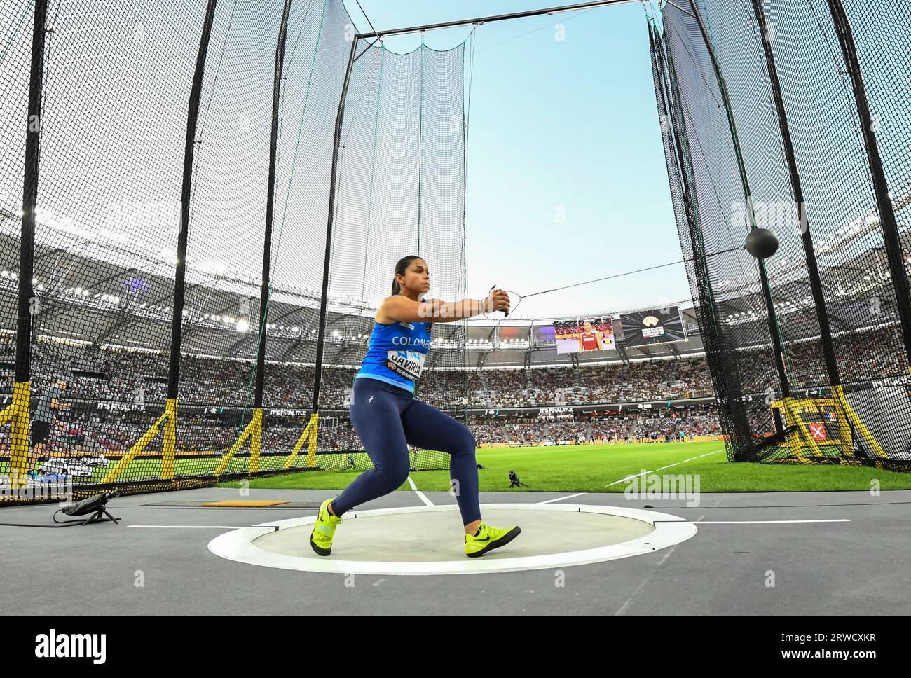 Mayra Alexandra Gaviria of Columbia competing in the women hammer group ...
