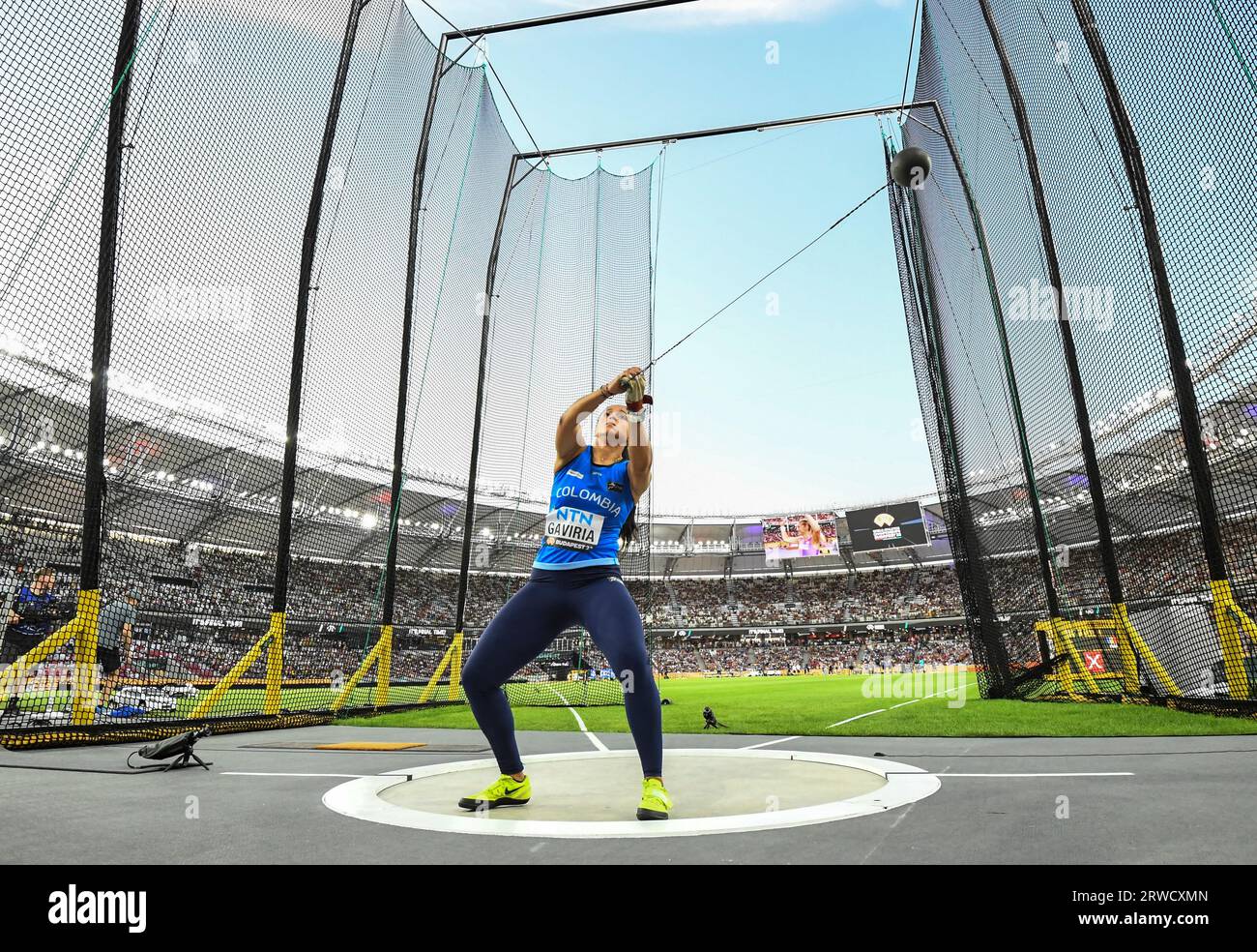 Mayra Alexandra Gaviria of Columbia competing in the women hammer group ...