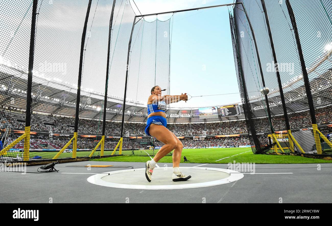 Stamatia Scarvelis of Greece competing in the women hammer group B on ...