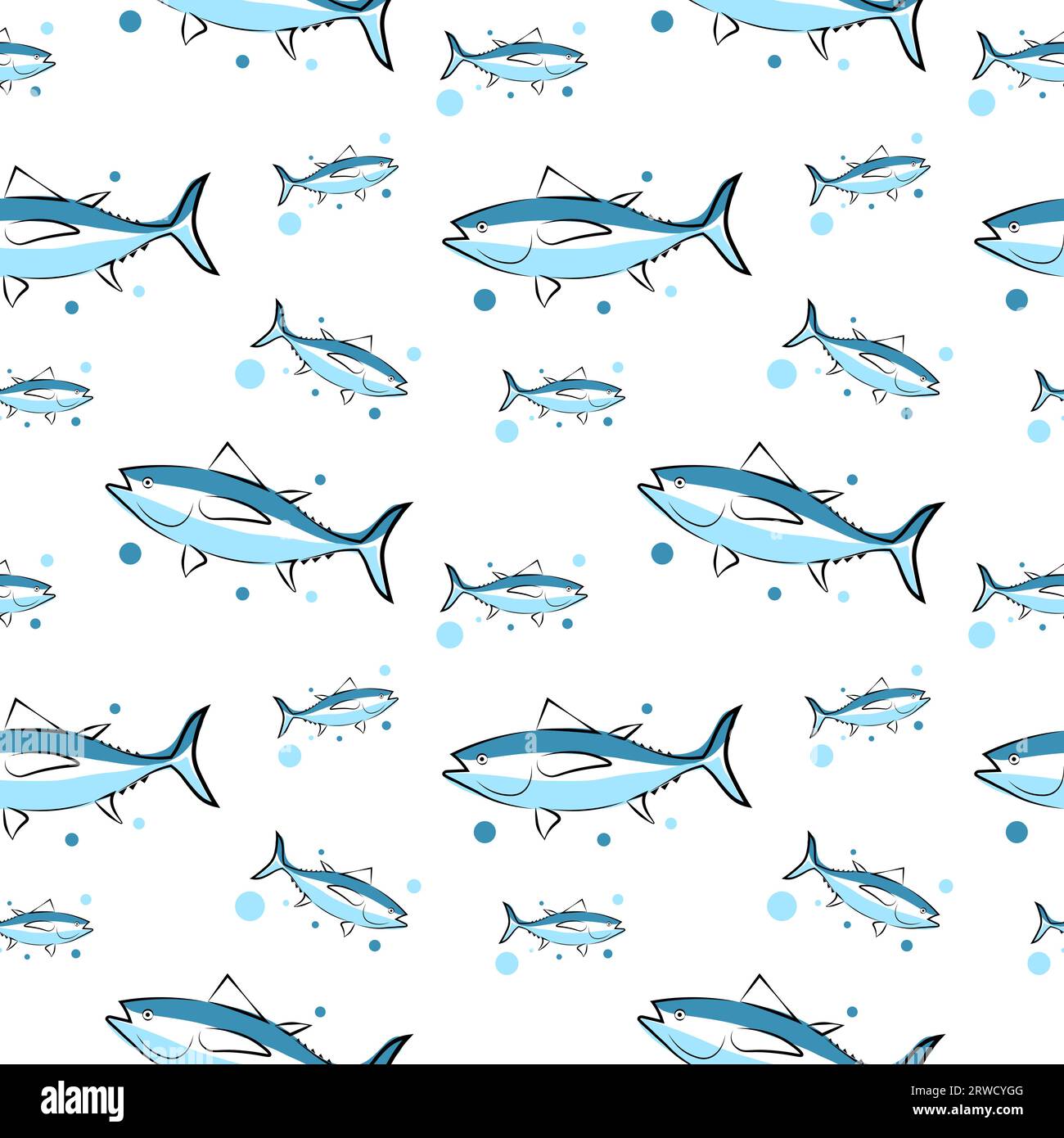 Seamless texture with fish on white background Stock Vector Image & Art ...