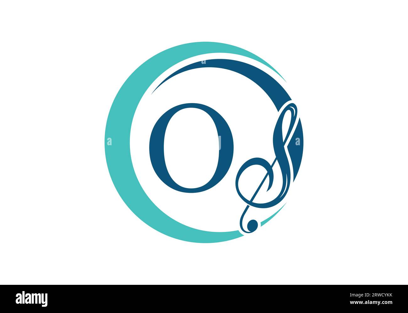 Initial Letter O with a musical note Logo. Musical sign symbol. Font ...