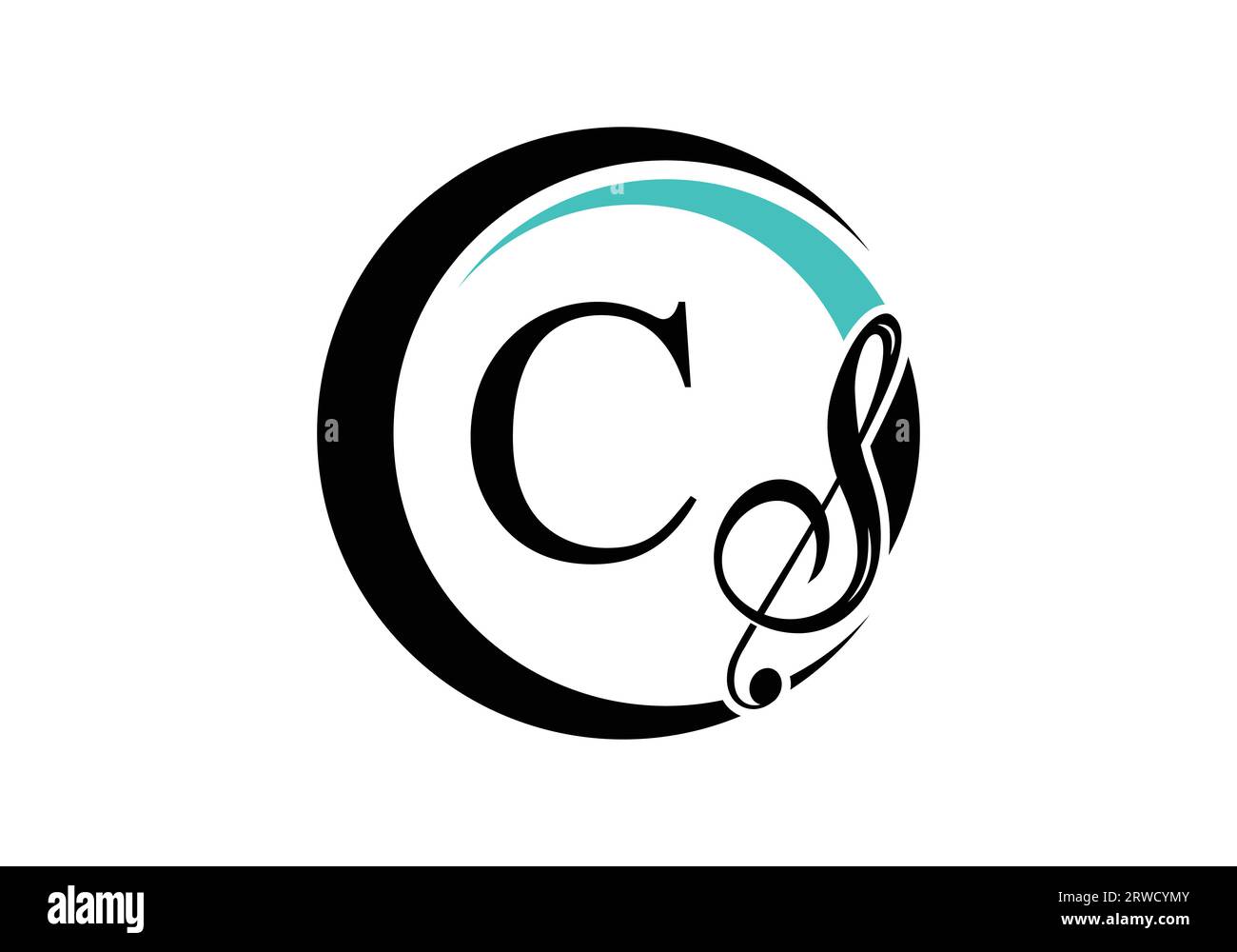 Initial Letter C with a musical note Logo. Musical sign symbol. Font ...