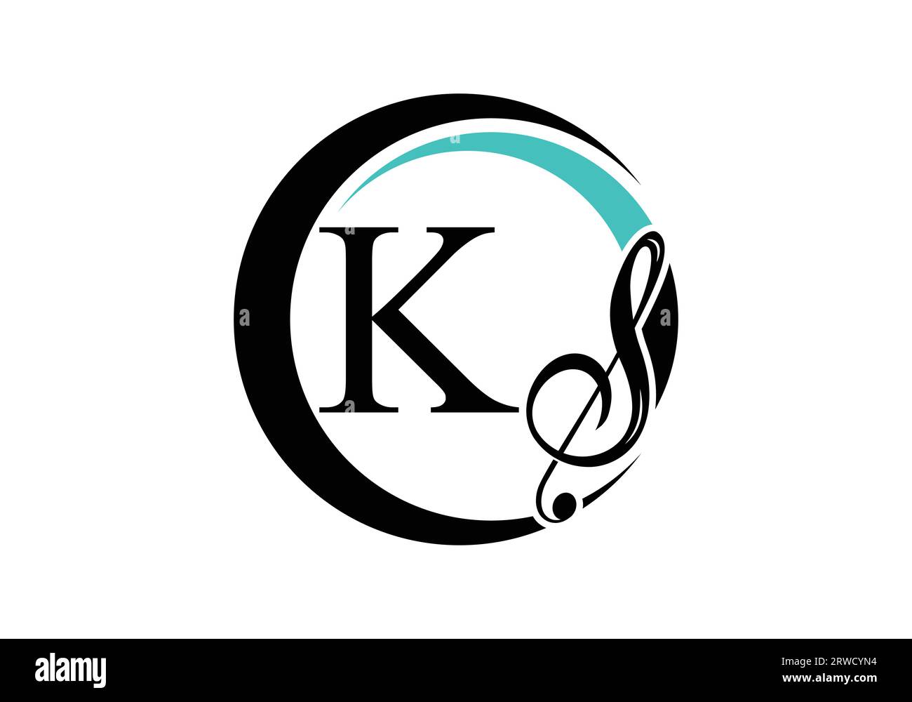 Initial Letter K with a musical note Logo. Musical sign symbol. Font ...
