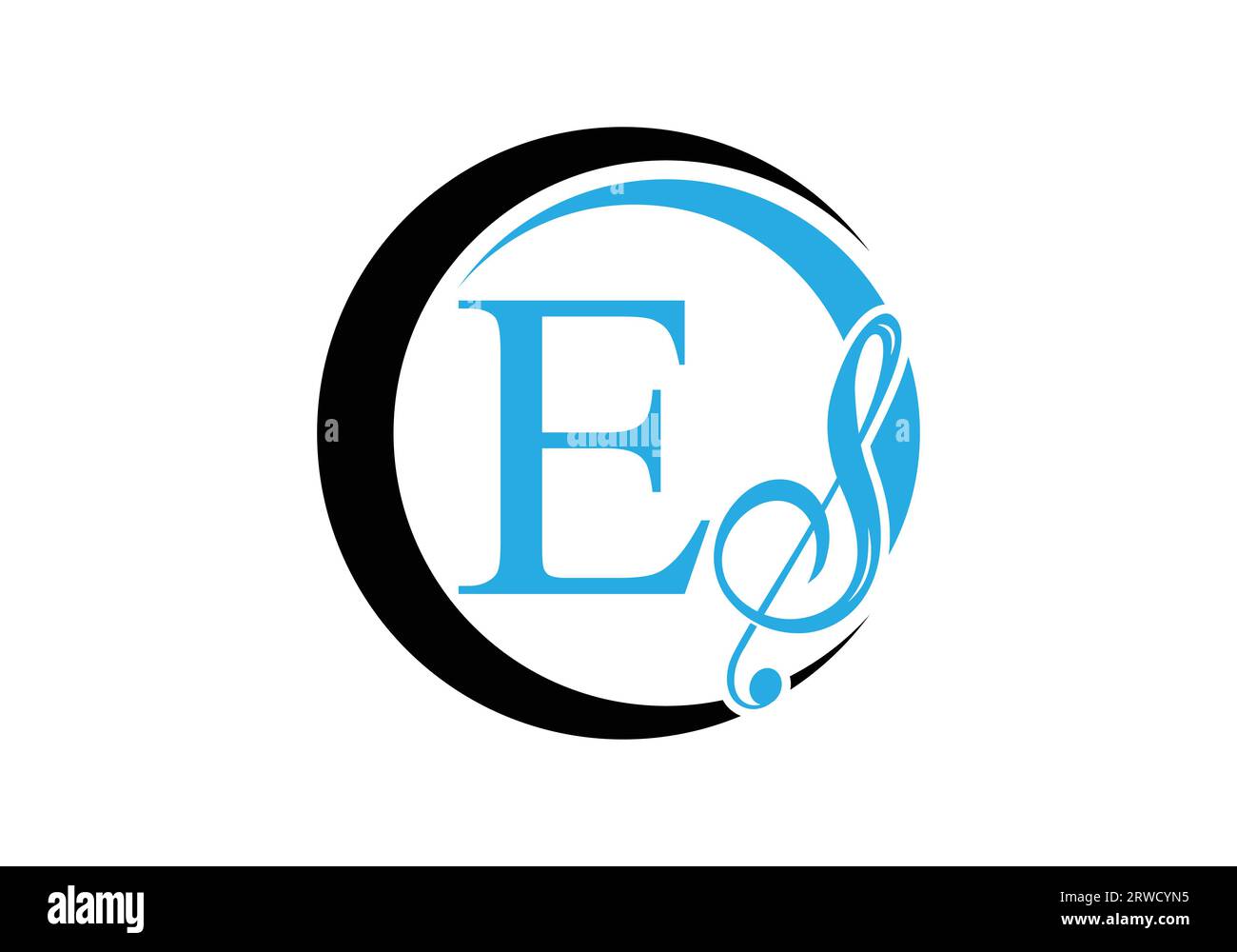 Initial Letter E with a musical note Logo. Musical sign symbol. Font ...