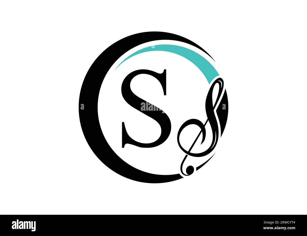 Initial Letter S with a musical note Logo. Musical sign symbol. Font ...