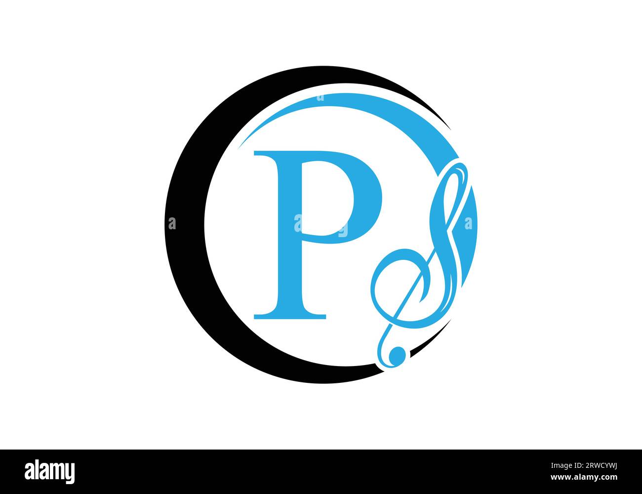 Initial Letter P with a musical note Logo. Musical sign symbol. Font ...