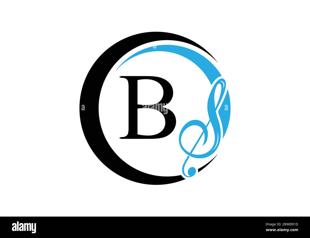 Initial Letter B with a musical note Logo. Musical sign symbol. Font ...