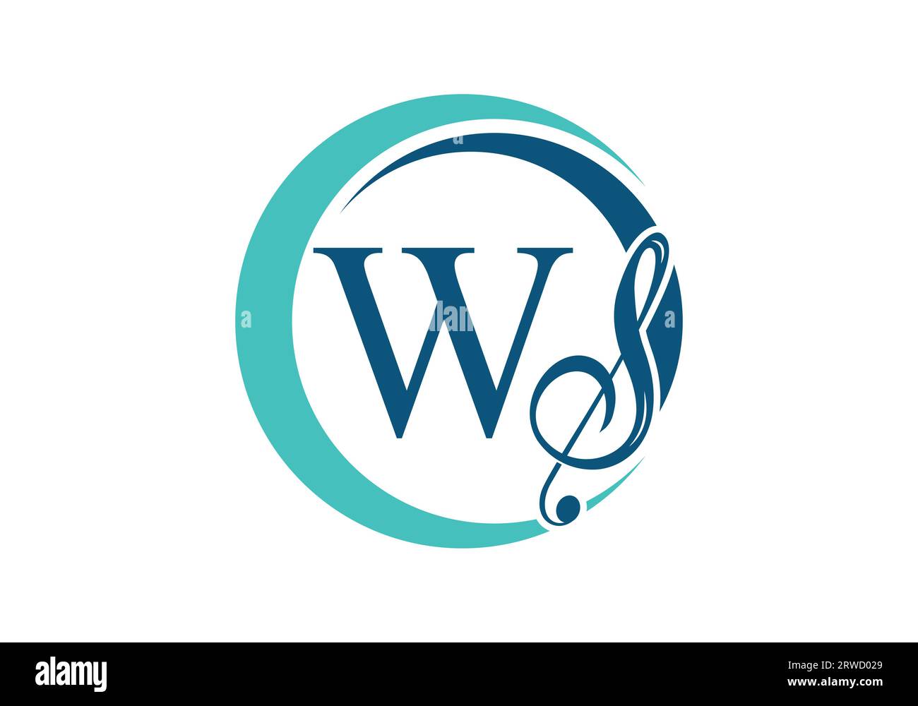 Initial Letter W with a musical note Logo. Musical sign symbol. Font ...