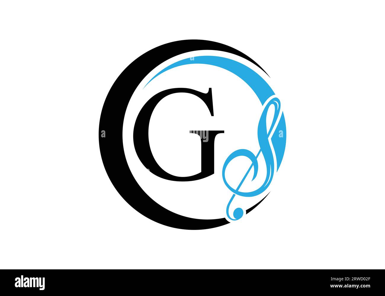 Initial Letter G with a musical note Logo. Musical sign symbol. Font ...