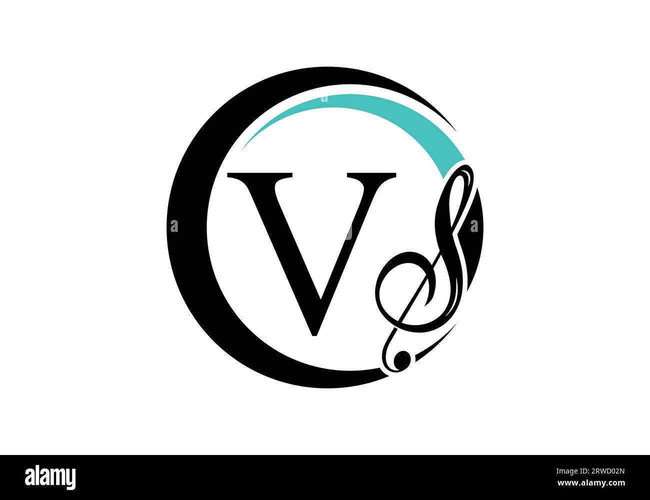 Initial Letter V with a musical note Logo. Musical sign symbol. Font ...