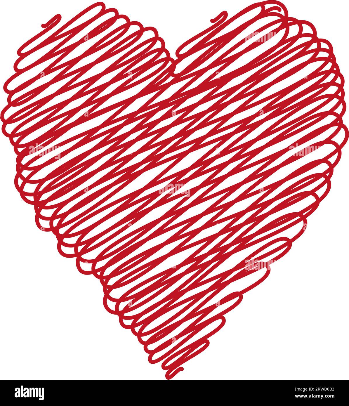 Heart drawn, painted, brush hand different heart shapes scribble doodle ...