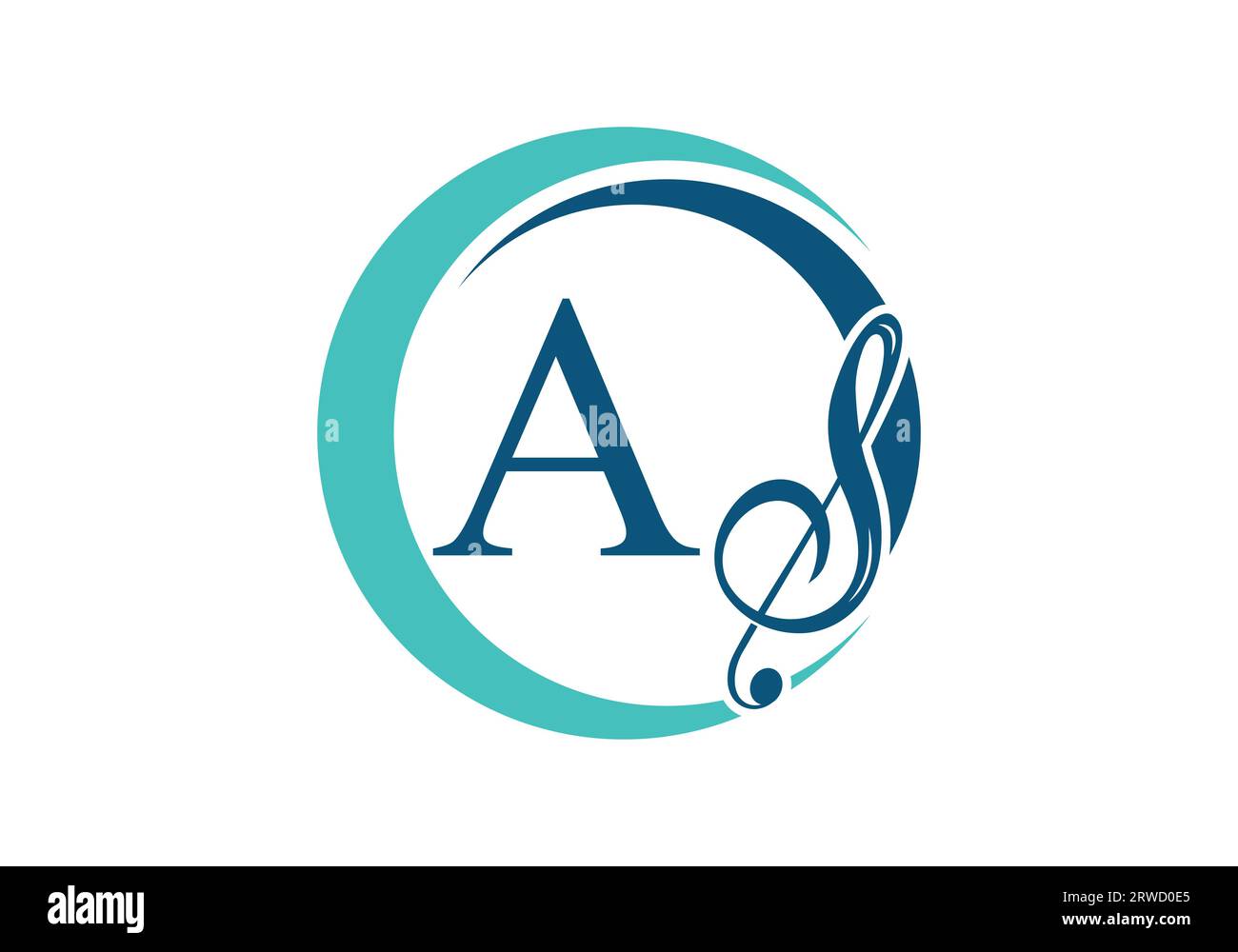 Initial Letter A with a musical note Logo. Musical sign symbol. Font ...