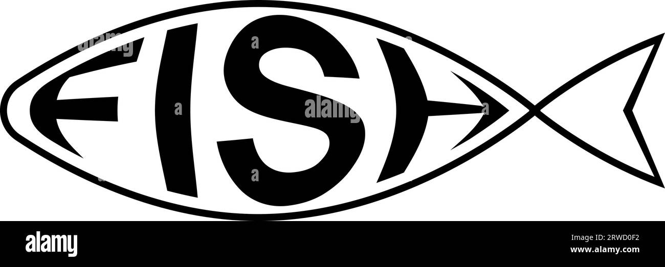 Logo fish shop text fish inside, vector concept fishing Stock Vector ...