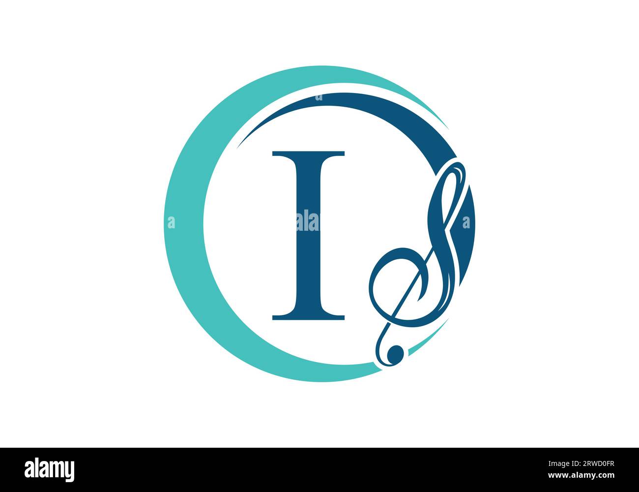Initial Letter I with a musical note Logo. Musical sign symbol. Font ...