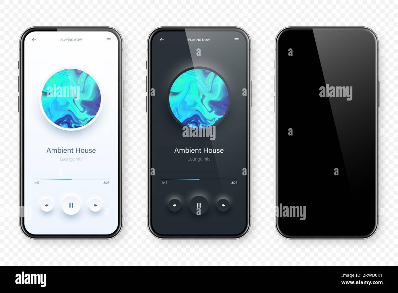 Online audio player user interface, smartphone app UI design. Music ...