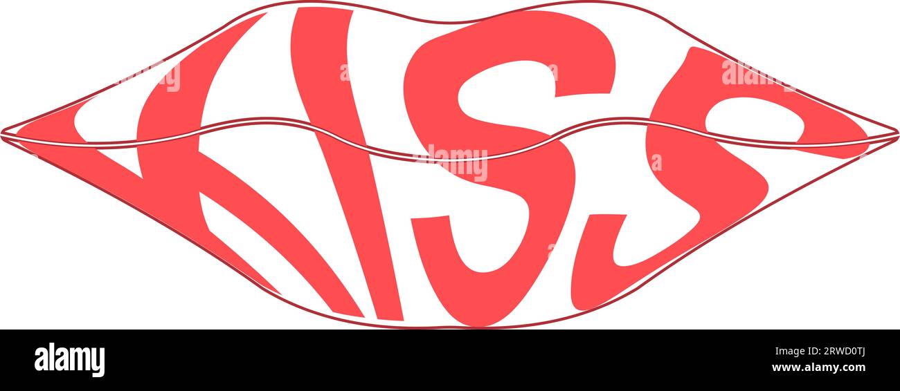 Lips, word text, kiss, concept kiss love tenderness, red lips Stock ...