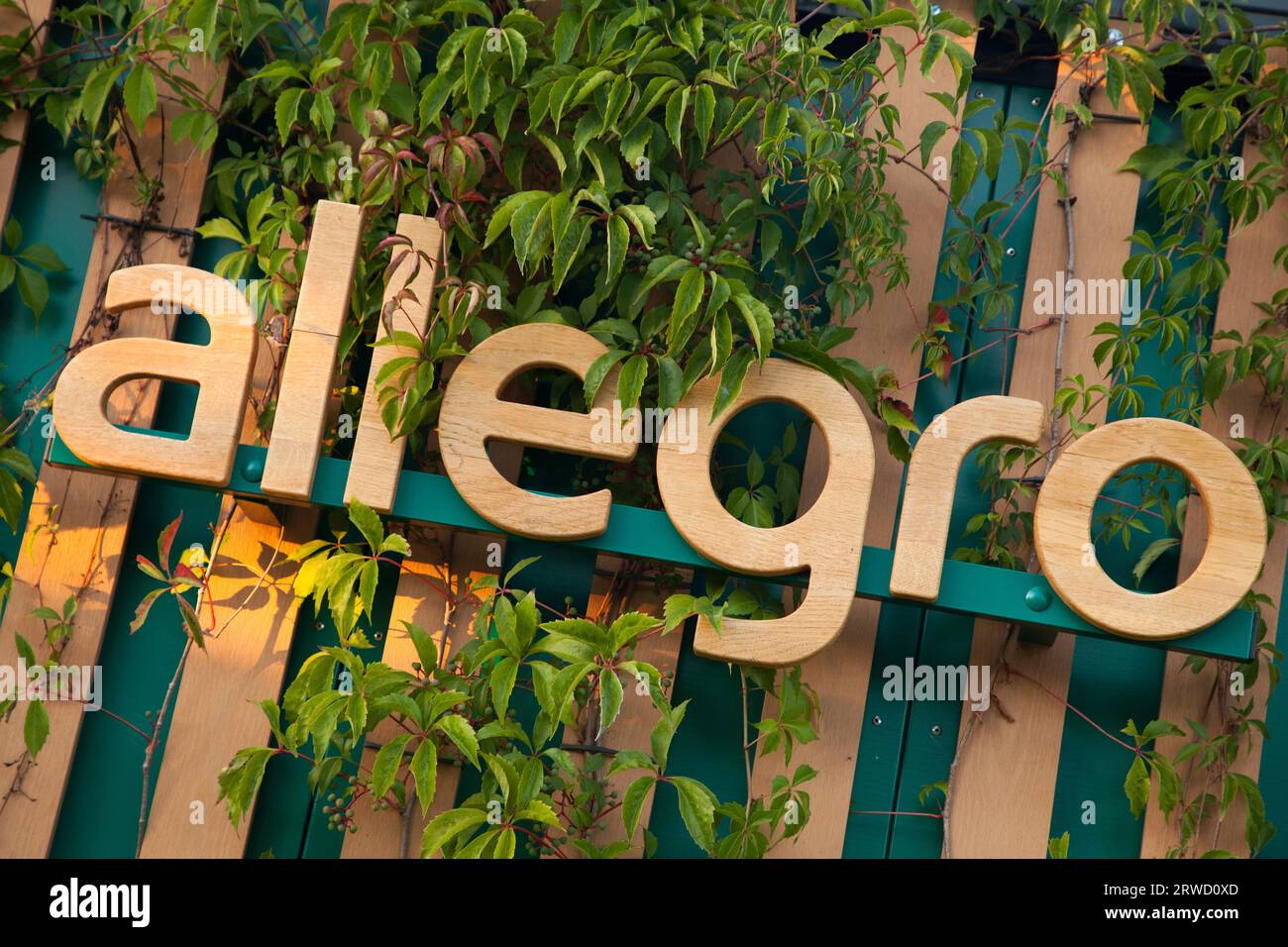 Allegro Sign in Pruszcz Gdanski Stock Photo - Alamy