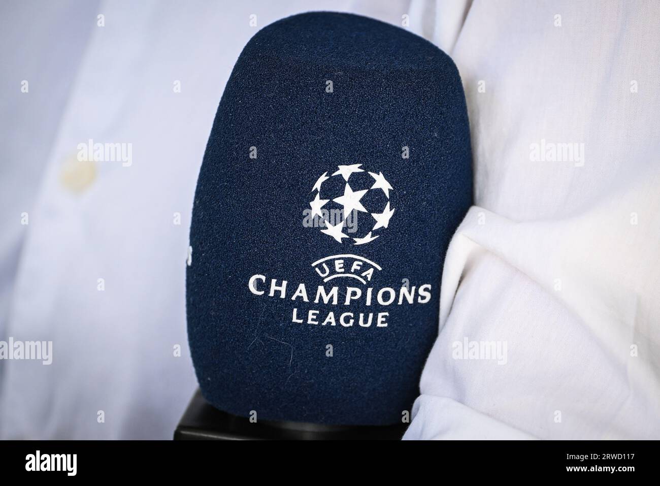 Illustration of the microphone with the official UEFA Champions League ...