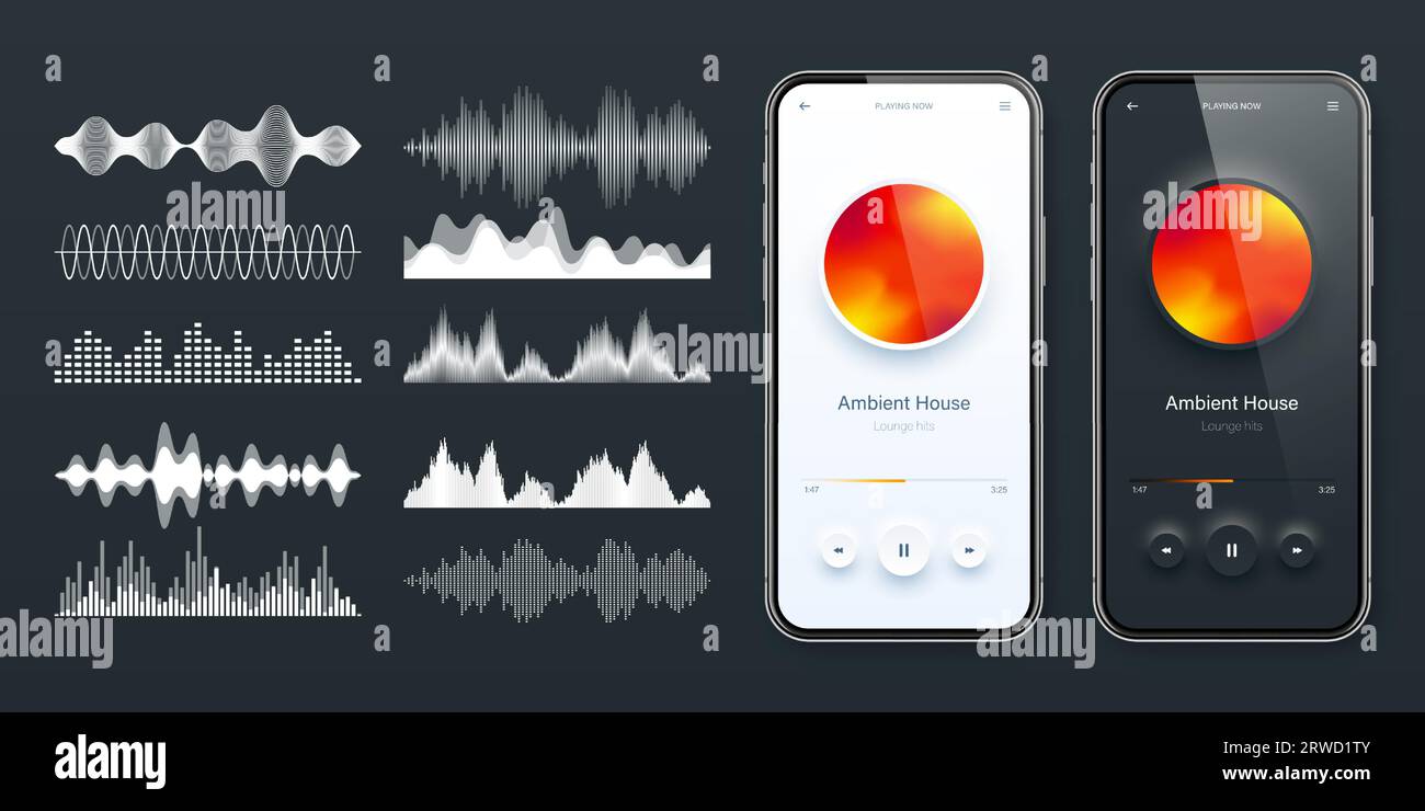 Online audio player user interface, smartphone app UI design. Music ...