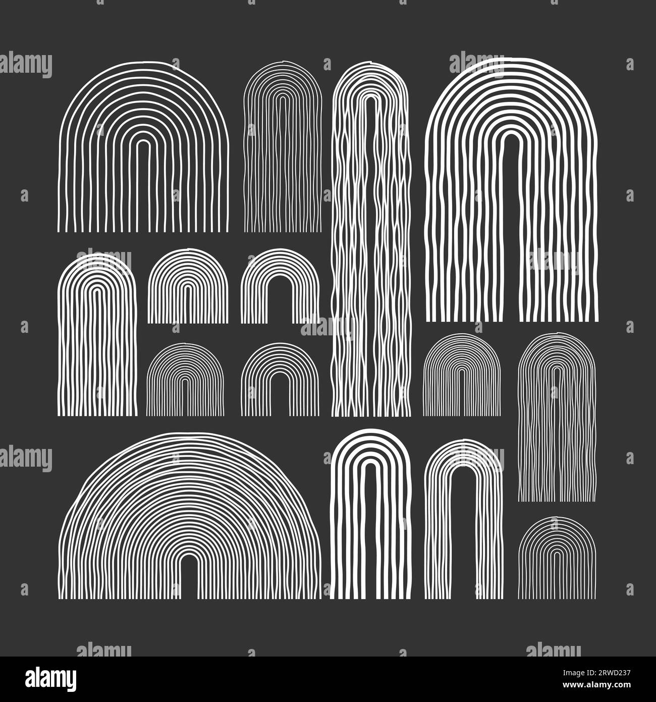 Mid century arch elements, modern geometric shapes. Contemporary design ...