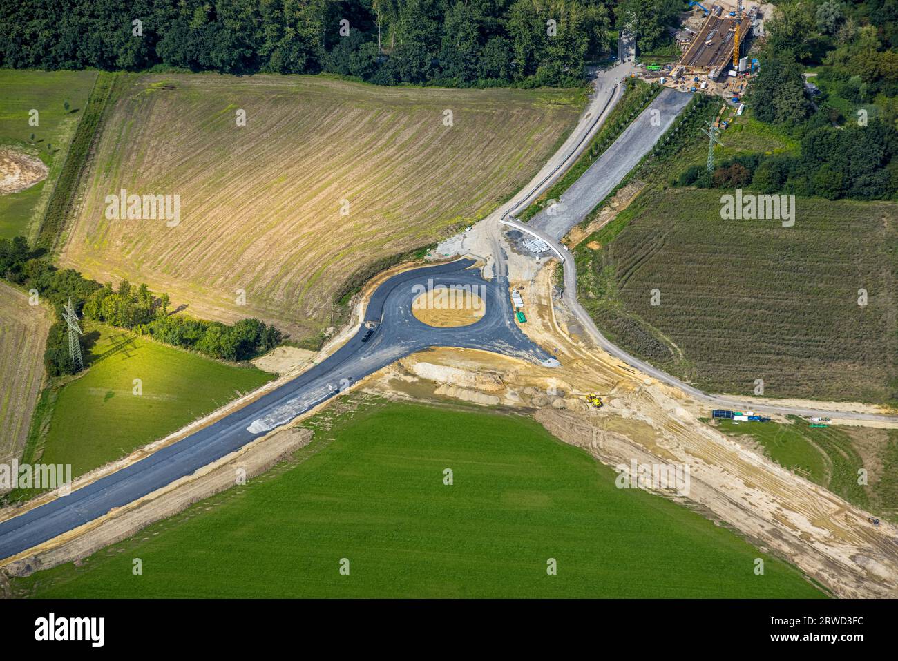 Aerial view, uftbild, Osttangente Bergamtsstraße with new traffic ...
