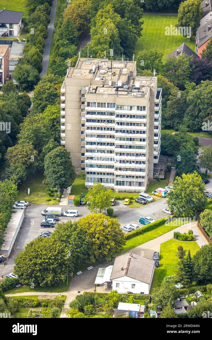 Aerial view, uftbild, high-rise building Am Stockpiper with ...