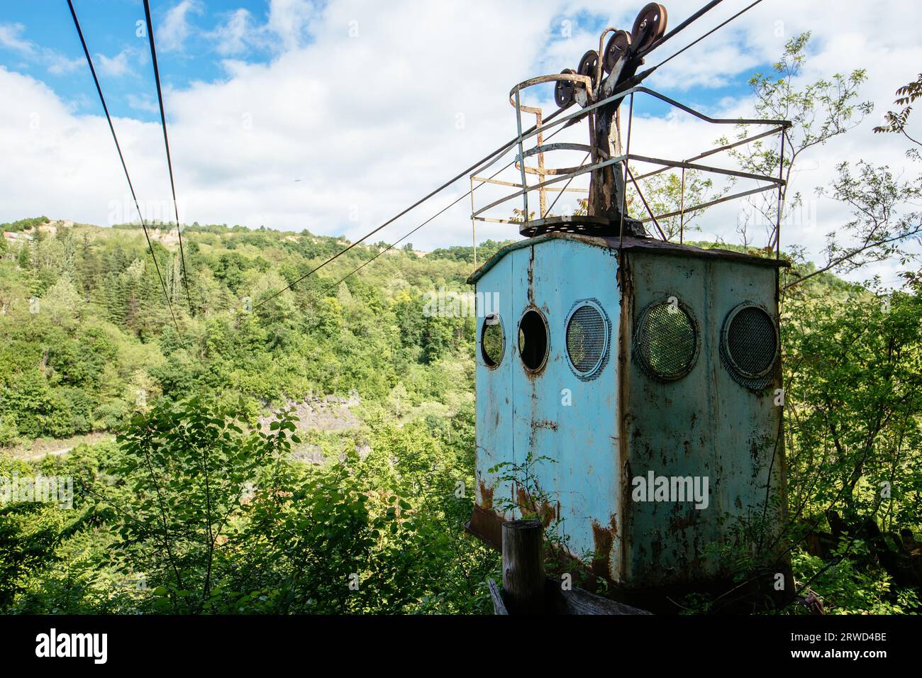 Old rusty cable car in Chiatura, Georgia Stock Photo - Alamy