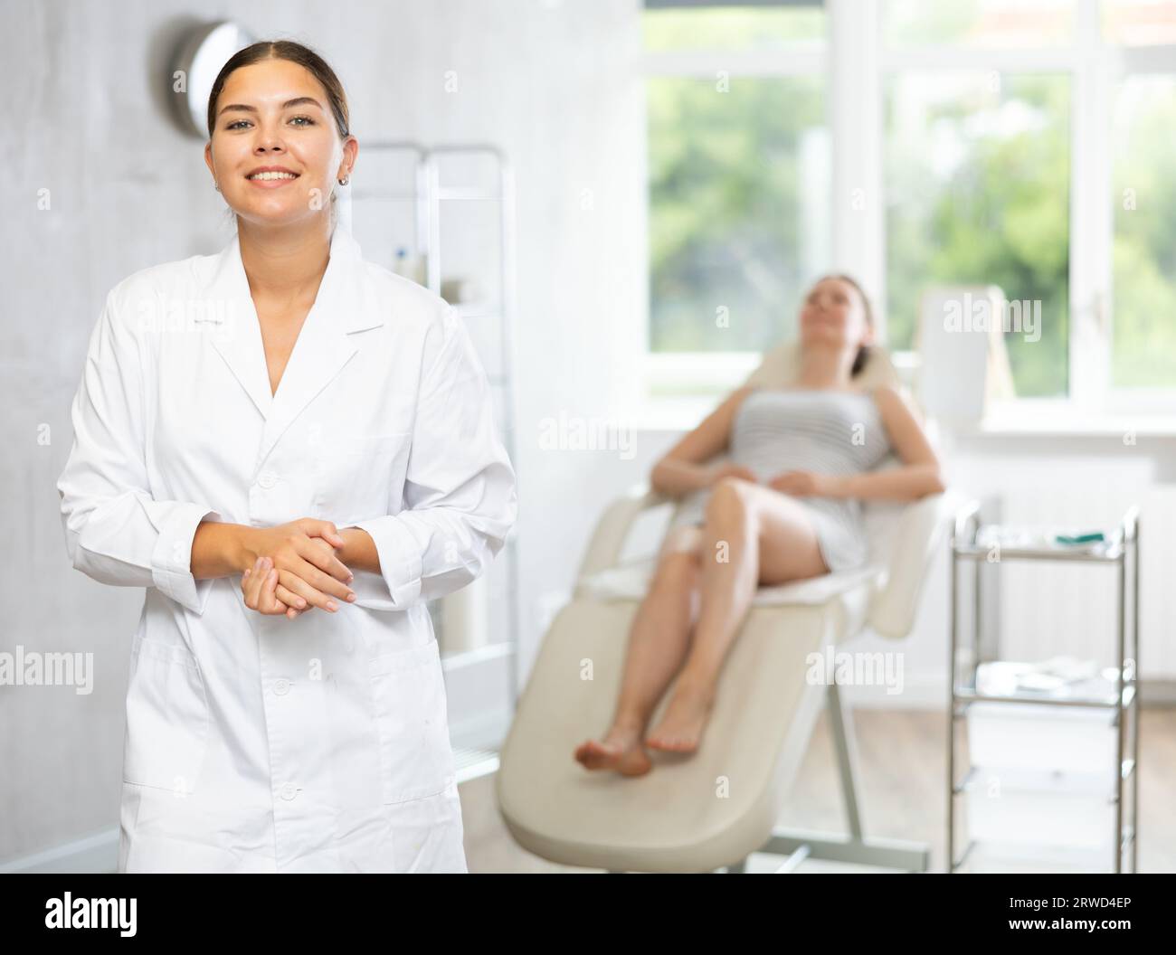 Doctor represents services provided in medical clinic Stock Photo - Alamy