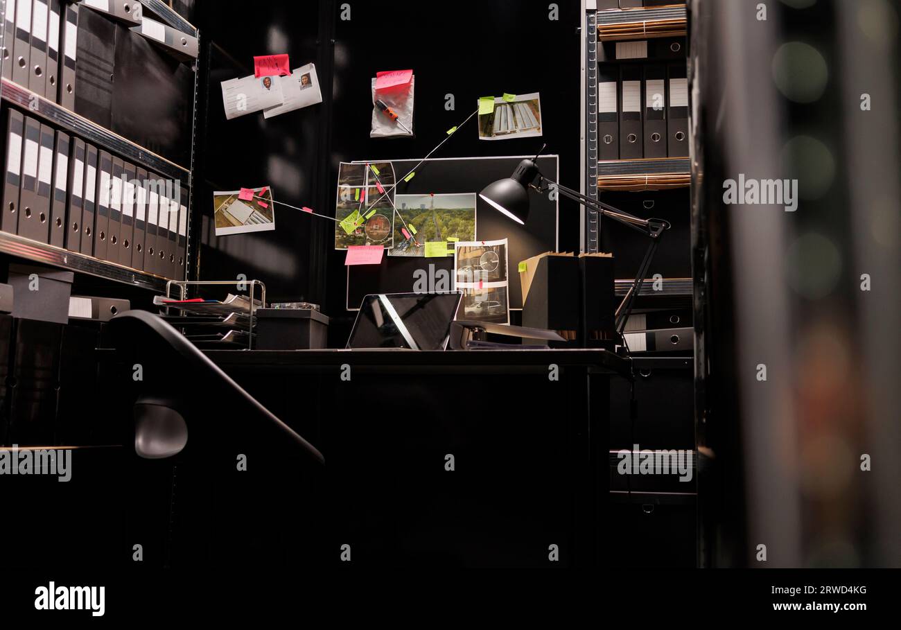 Computer on desk crime scene hi-res stock photography and images - Alamy