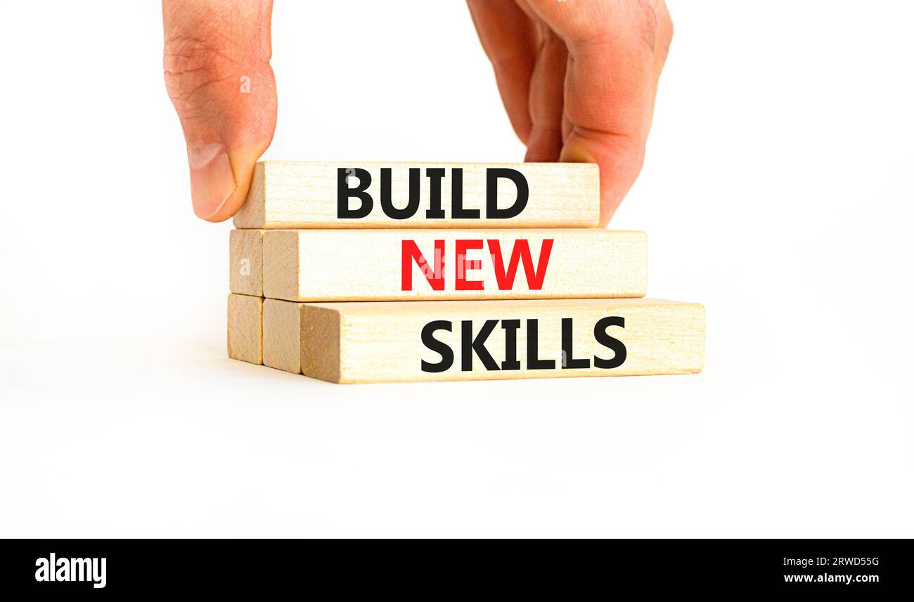 Build new skills symbol. Concept word Build new skills on beautiful ...