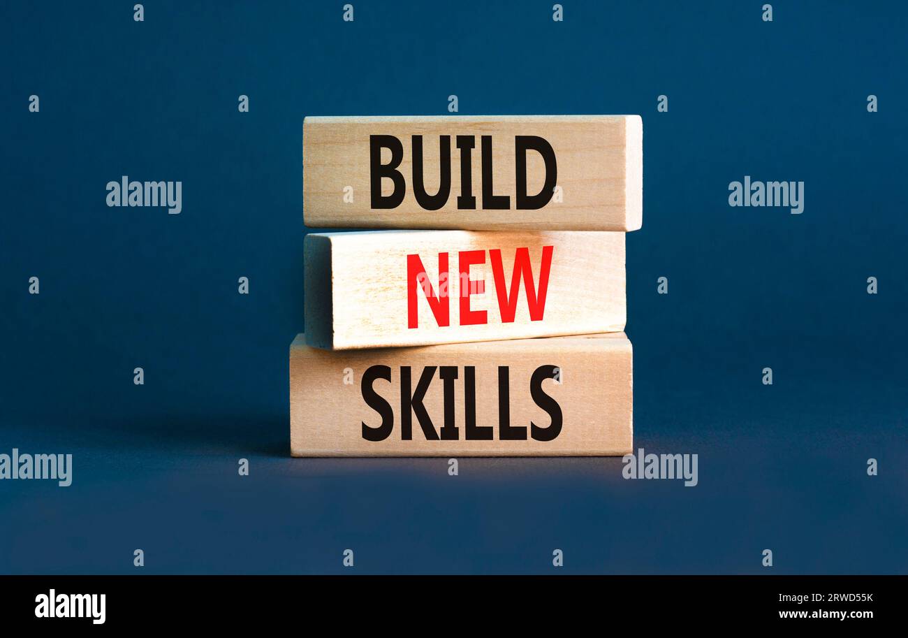 Build new skills symbol. Concept word Build new skills on beautiful ...