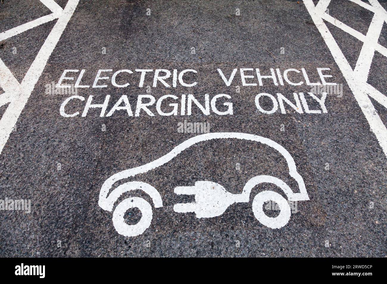 An electric vehicle charging point in the U.K Stock Photo - Alamy